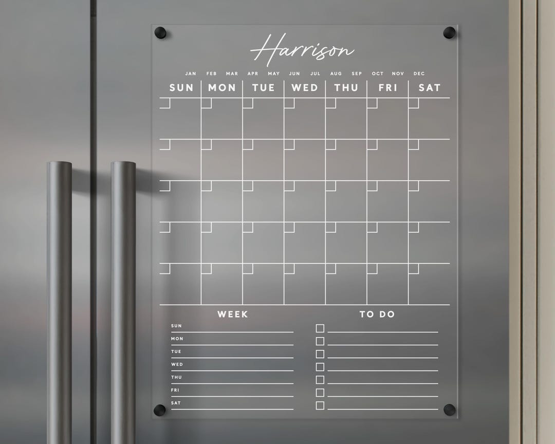 Elegant Custom Family Fridge Calendar | Modern Kitchen Organization ...