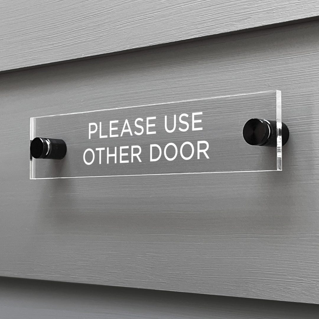 Please Use Other Door Acrylic Sign | Clear Polished Edge | Durable ...
