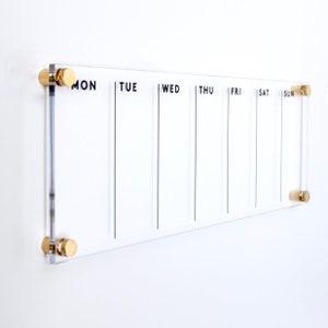 Reusable Acrylic Wall Calendar Weekly Clear Board Minimalist One Week ...