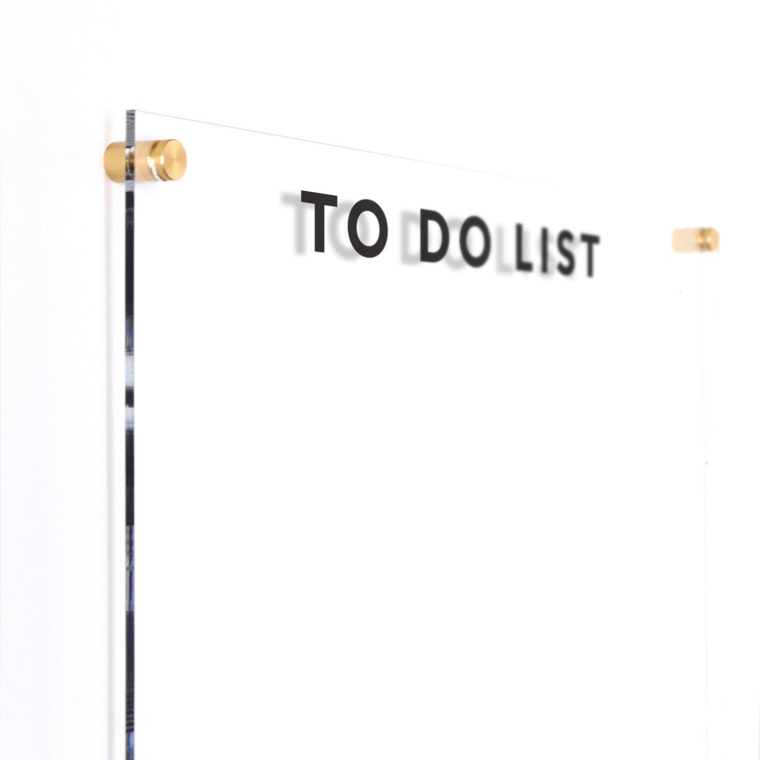 Custom Dry Erase Acrylic Memo Board | Black Text Acrylic To-do List ...