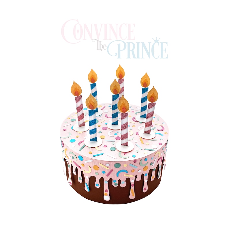 3D Birthday Cake Template SVG PNG PRINTABLE and for - Etsy