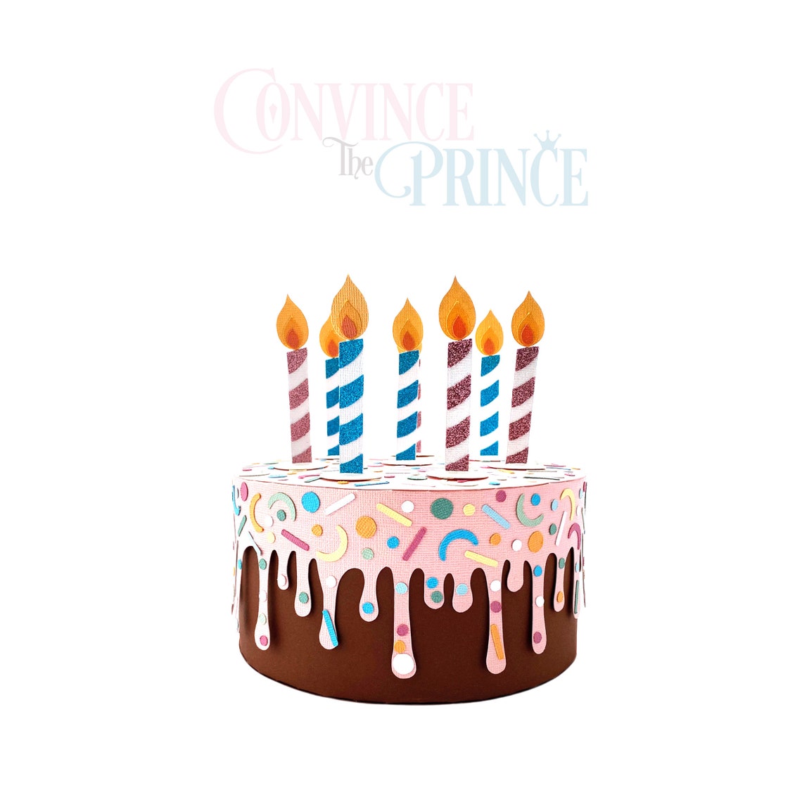 3D Birthday Cake Template SVG PNG PRINTABLE and for - Etsy