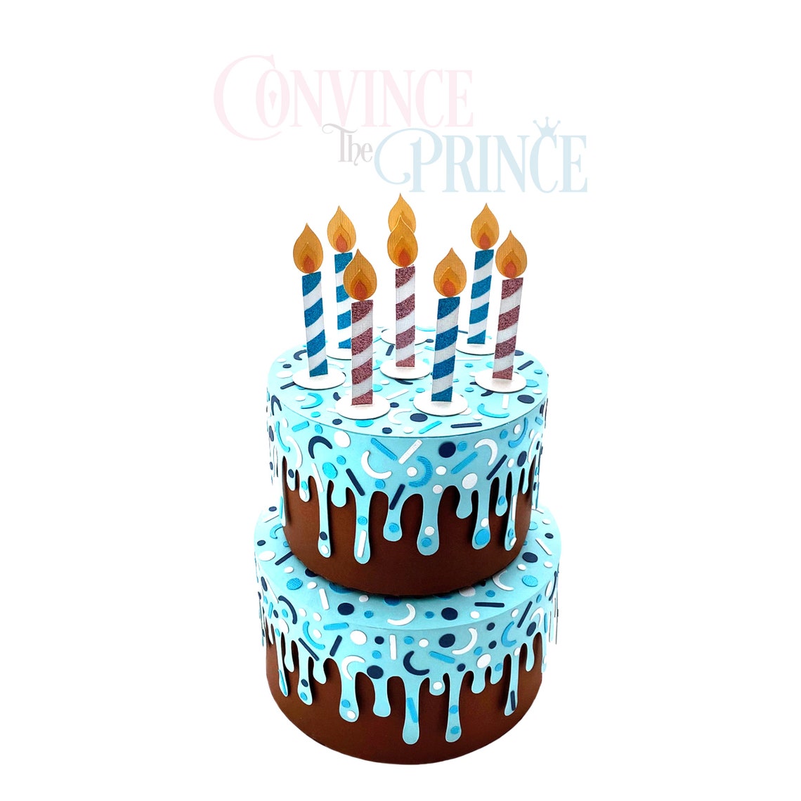 3D Birthday Cake Template SVG PNG PRINTABLE and for - Etsy