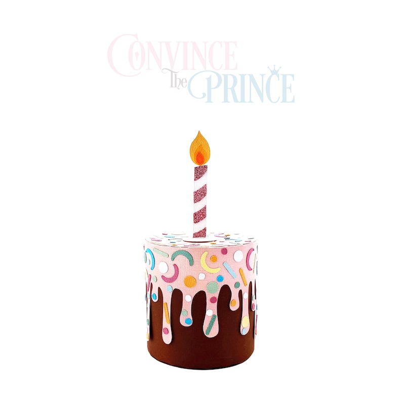 3D Birthday Cake Template SVG PNG PRINTABLE and for - Etsy