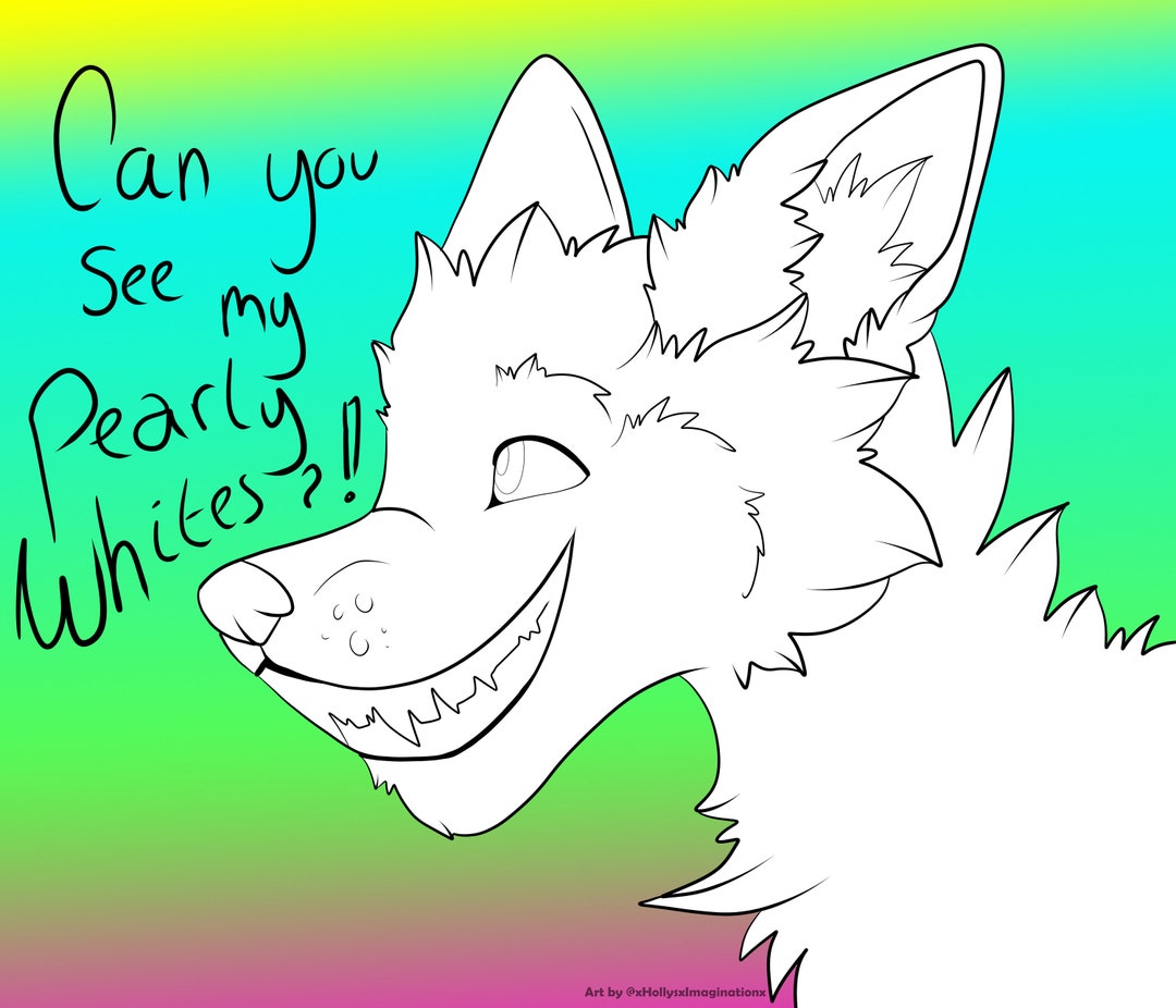 Pearly Whites Fursona Lineart Base furry - Etsy