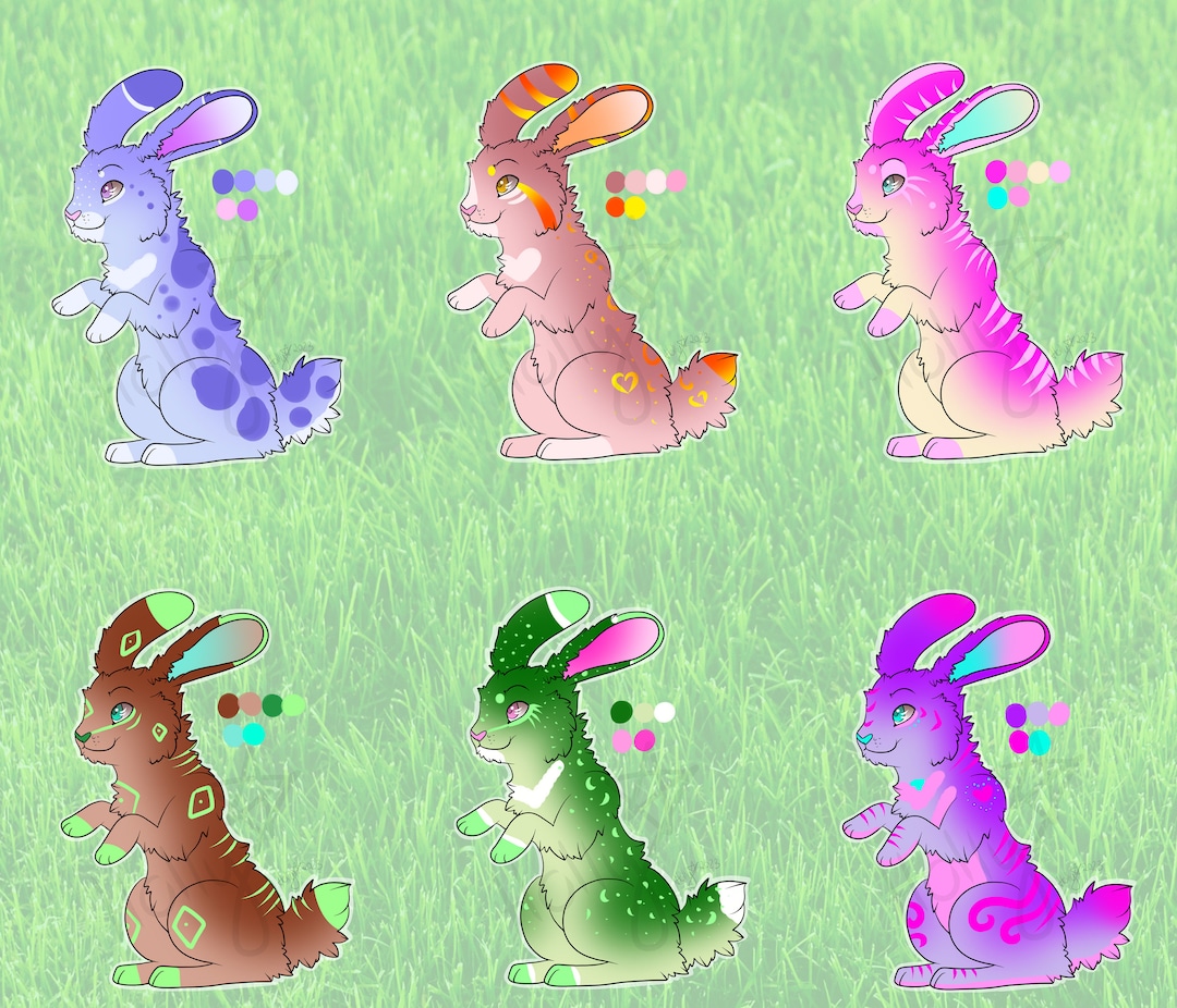 Fursona Character Adopt Bunny Rabbit Easter Adoptable Batch #furry - Etsy