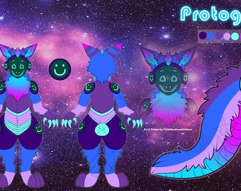 Protogen Adoptable 053 Fox Edition Fursona, Furry Adopt, OC Reference Sheet - Etsy