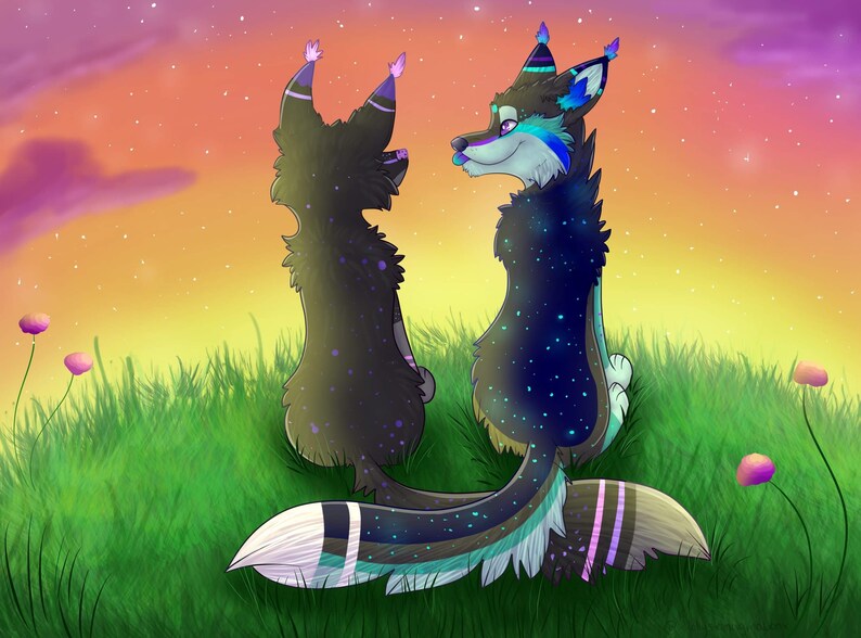 Fullbody Feral Scene Commission furry | Etsy