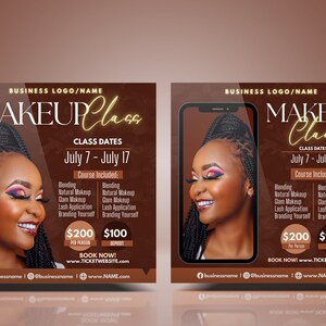 DIY Makeup Course, Makeup Template, Business, Makeup Course, Canva ...