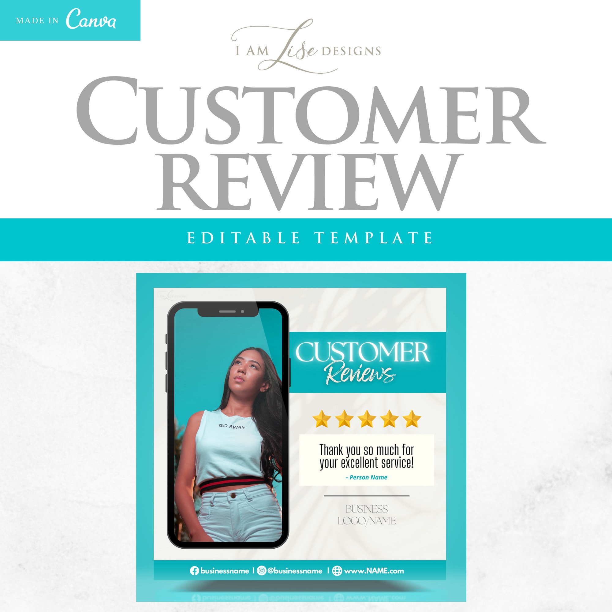 Client Review, Client Template, Business, Testimonial, Canva Templates ...