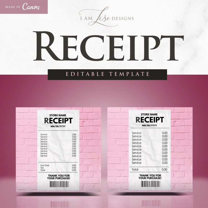 Plantillas de recibos Plantillas Canva Canva empresarial - Etsy México