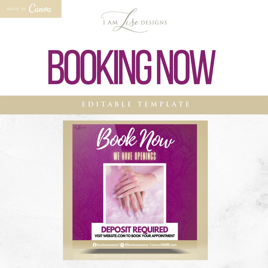 DIY Book NOW, Book Now, Booking Available Template, Business ...