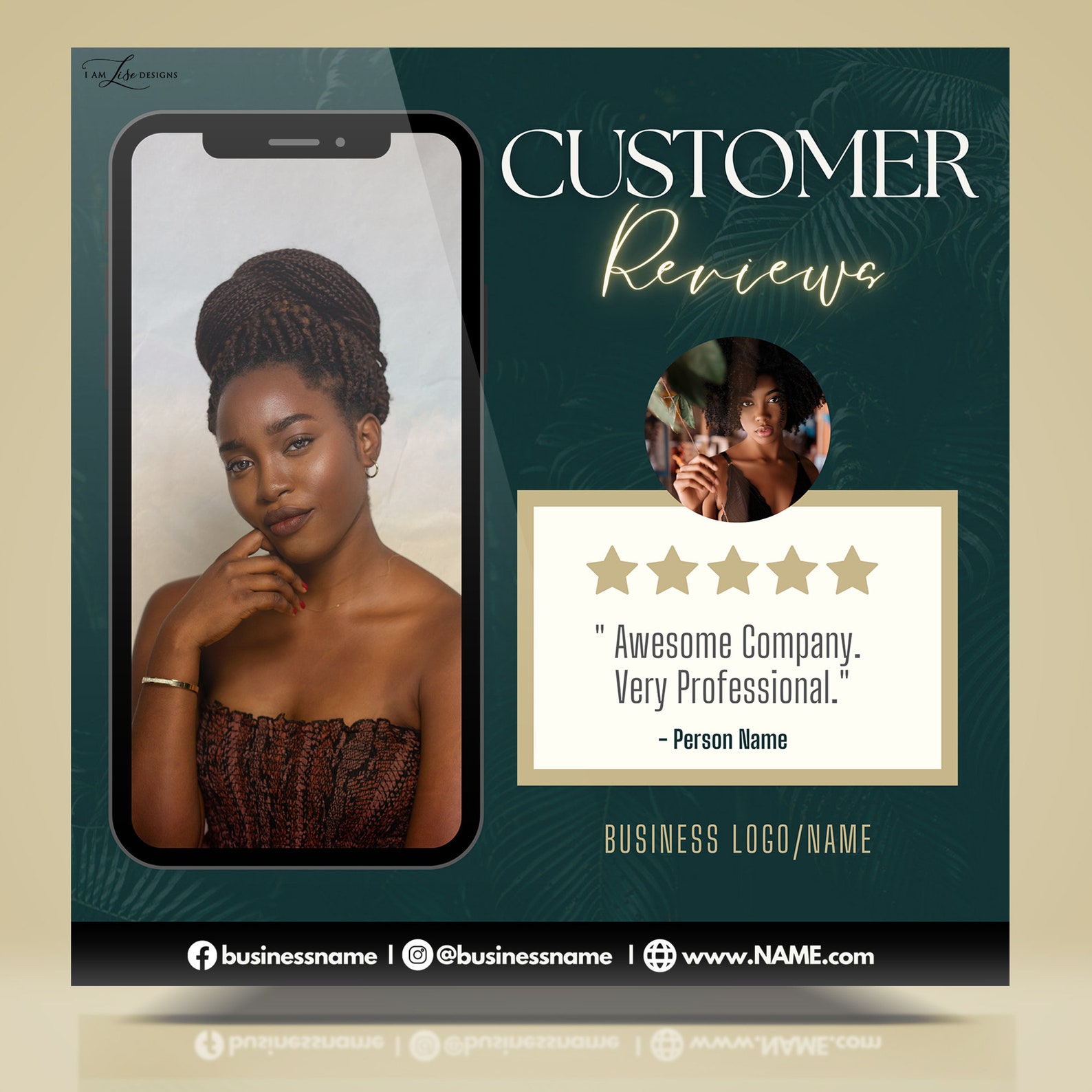 Client Review, Client Template, Business, Testimonial, Canva Templates ...