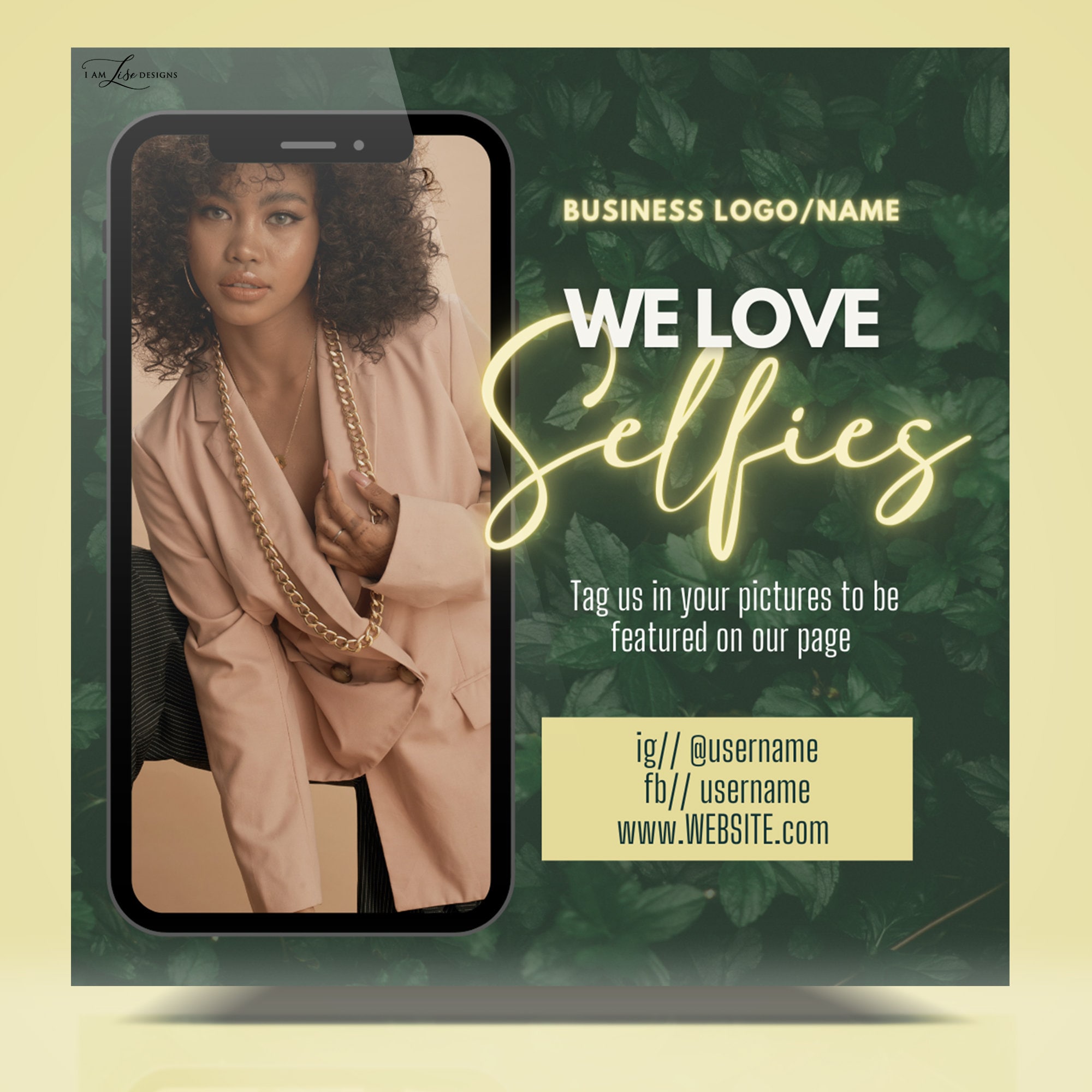 Tag Us in Your Selfie Flyer, DIY Tag Us, Selfie Flyer, Sale Flyer ...