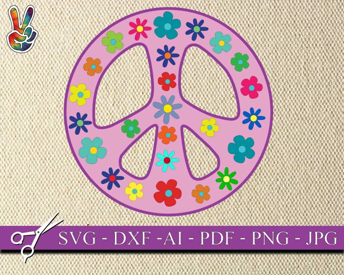 Peace Sign SVG Peace Sign Flower SVG Peace Sign Vector - Etsy