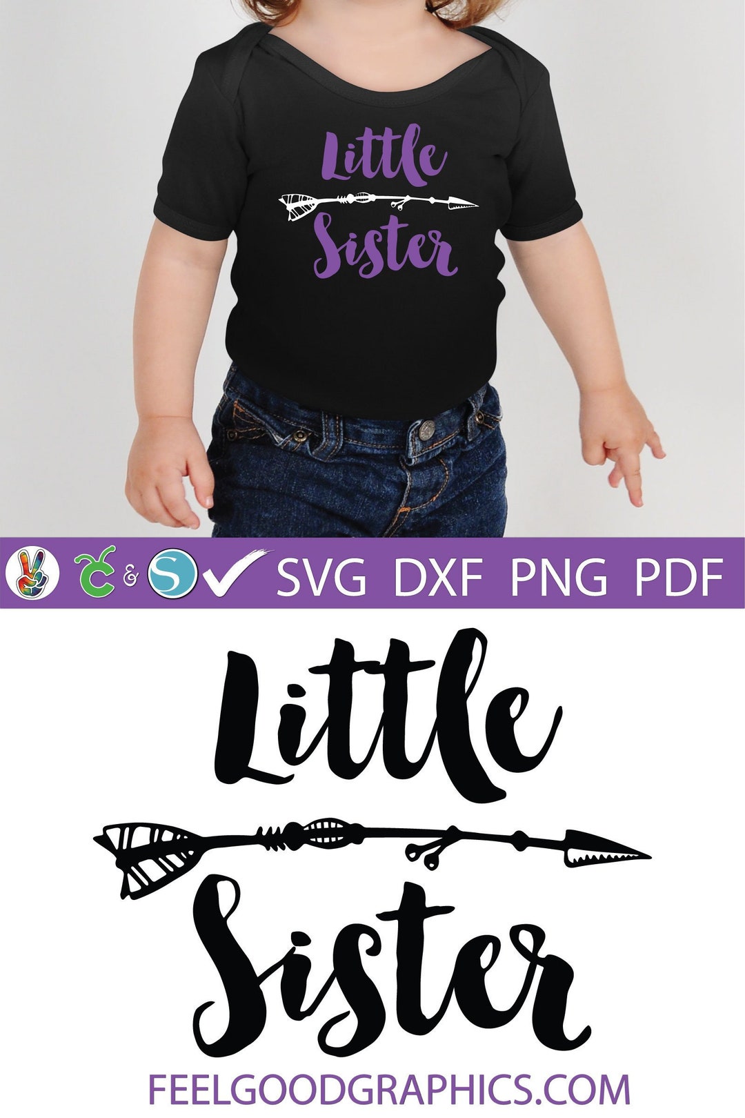 Little Sister SVGDXF Cut File Sister SVG Siblings Svg - Etsy