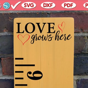 Growth Chart Ruler Add-on Love Grows Here SVG Growth Chart - Etsy