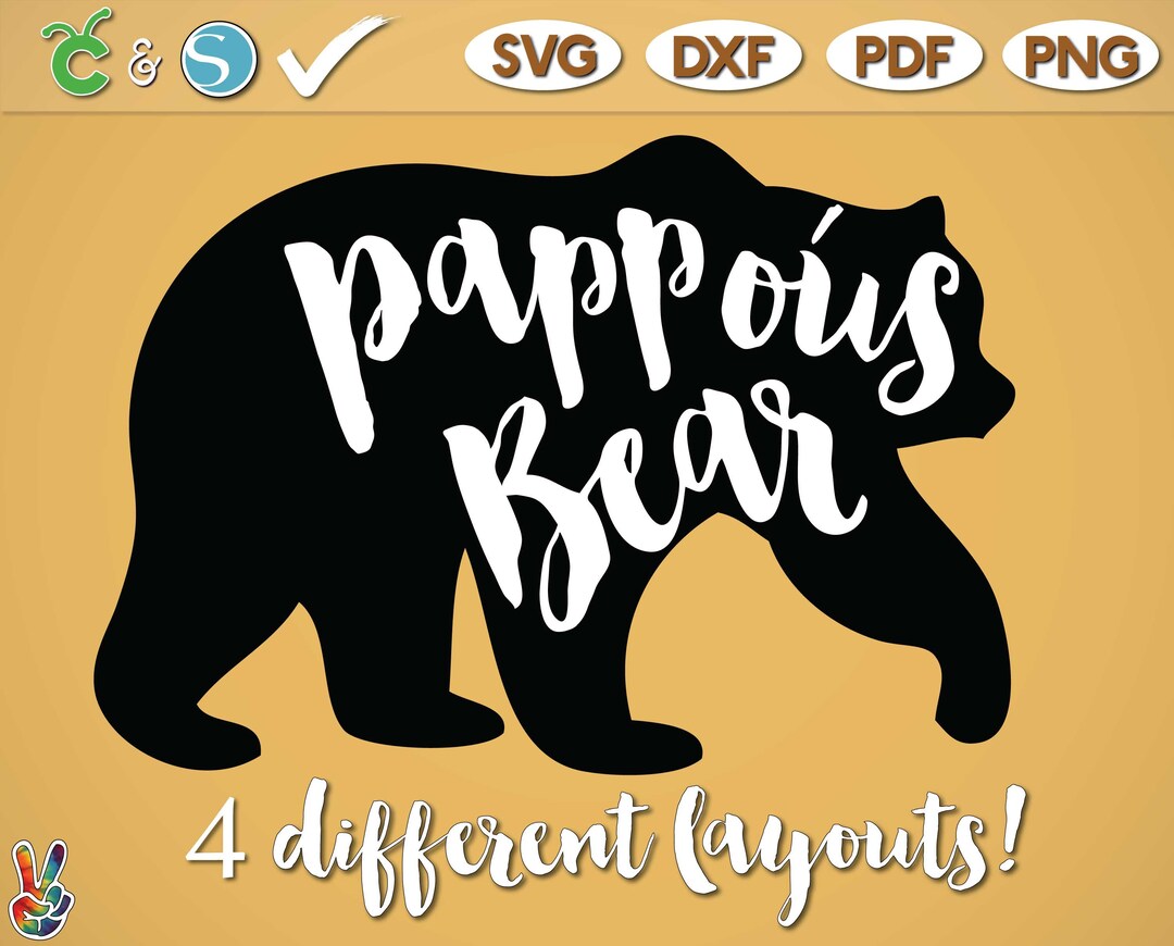 Pappous Bear SVG, Papa SVG, Pappous Cut Files, Pappous Digital File ...