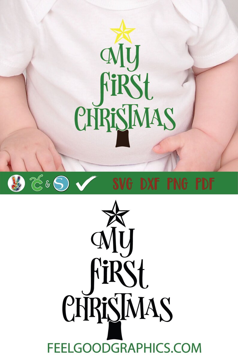 My First Christmas SVG Babies First SVG Christmas Iron On - Etsy