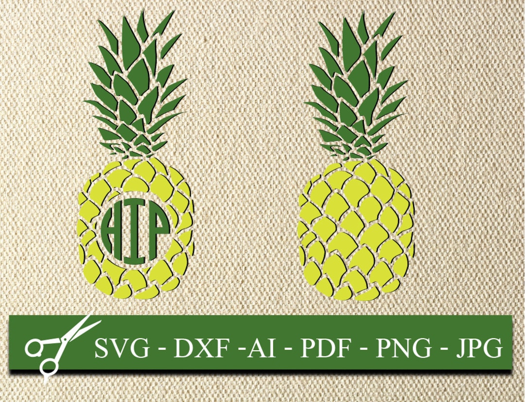 Pineapple Monogram SVG, Pinapple SVG, Pineapple Monogram Cut File ...