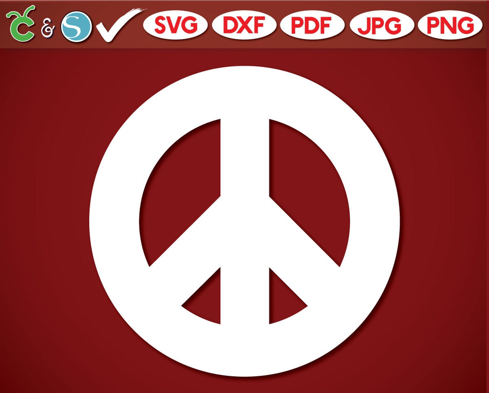 Peace Symbol SVG Thick Peace Symbol Peace Symbol Decal - Etsy