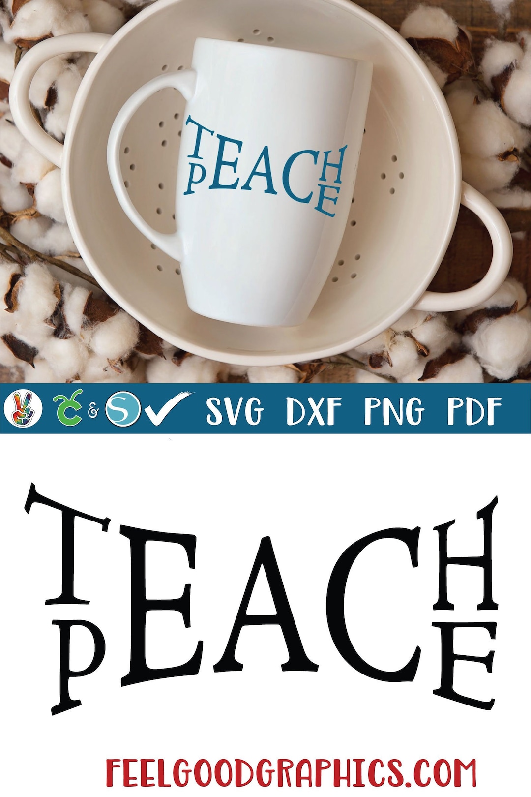 Teach Peace SVG, Teacher Gift, Teach Peace Iron Idea, Teach Peace Decal ...