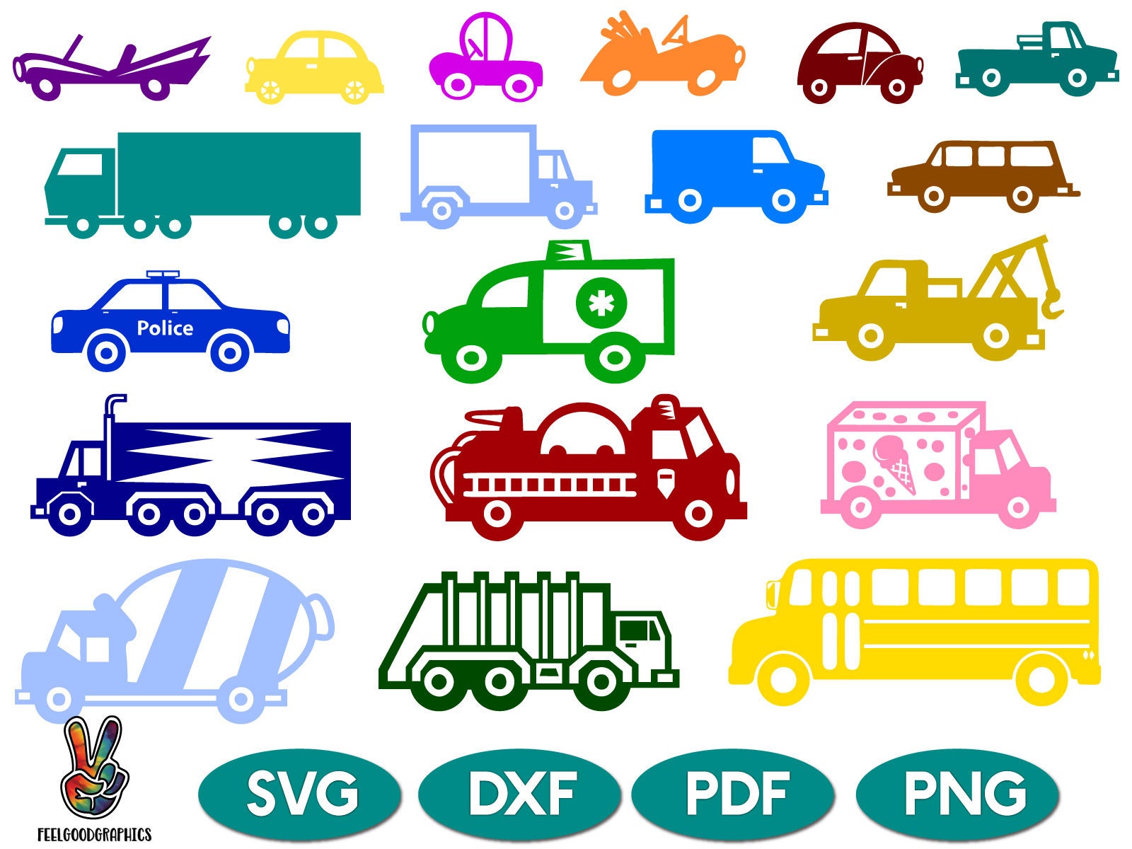 Vehicles SVG Transportation SVG Cars and Trucks SVG | Etsy Ireland