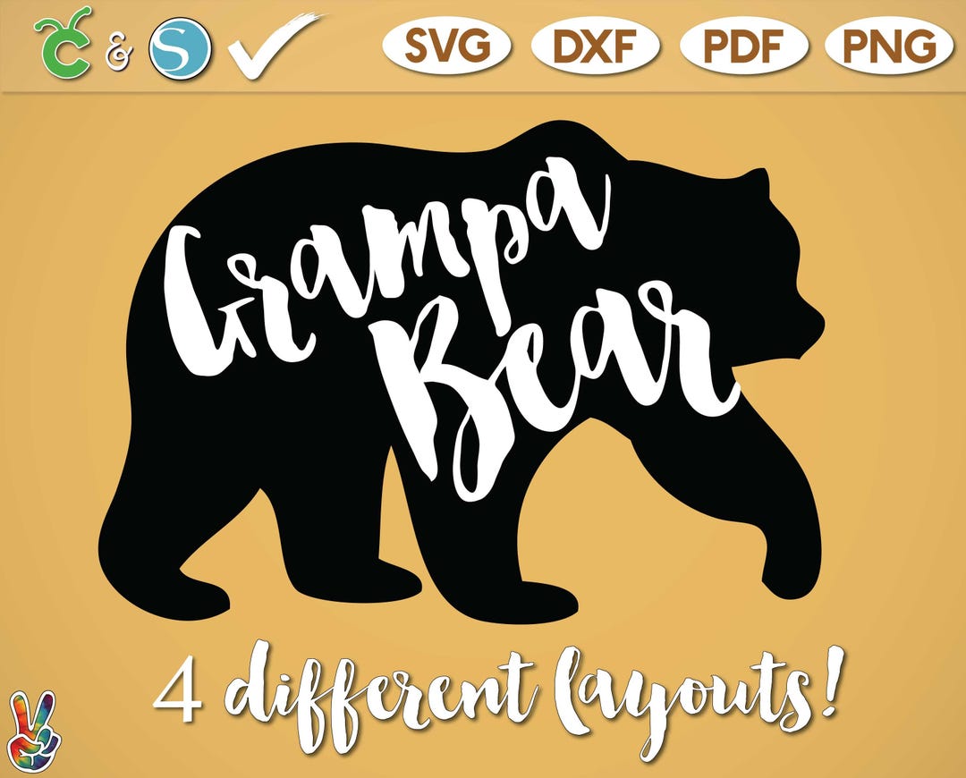 Grampa Bear SVG, Grampa SVG, Grampa Cut Files, Grampa Digital File ...