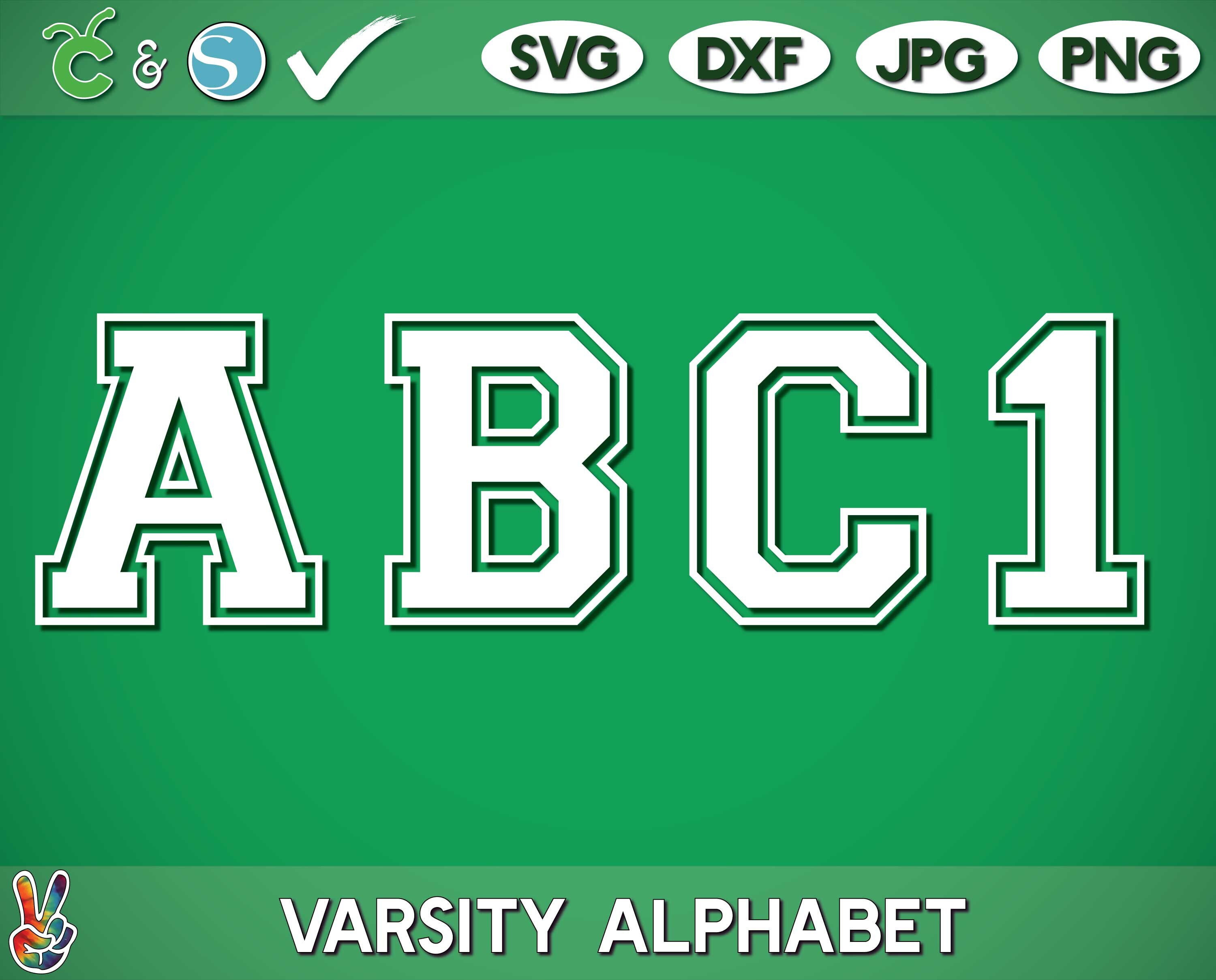 Varsity SVG Alphabet Sports Svg Fonts SVG Varsity Font DXF - Etsy