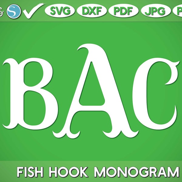Fish Hook Monogram - Etsy