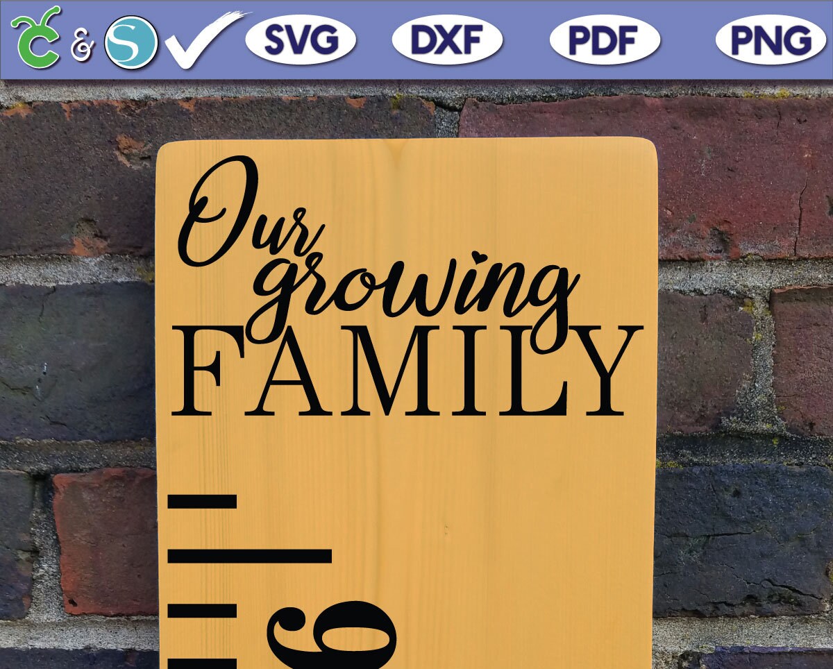 Growth Chart Ruler Add-On Our Growing Family SVG Growth | Etsy