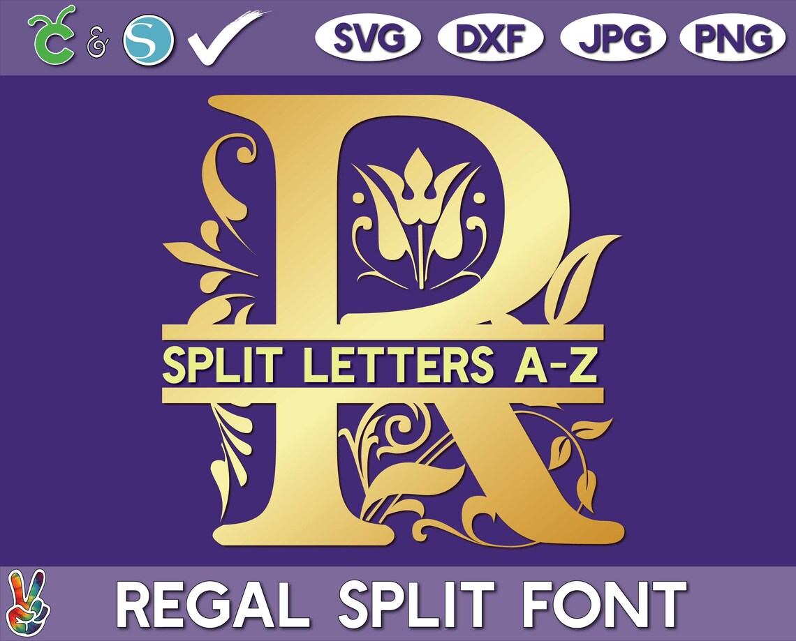 Regal Split & Regular Monogram SVG Monogram Vector Cricut - Etsy