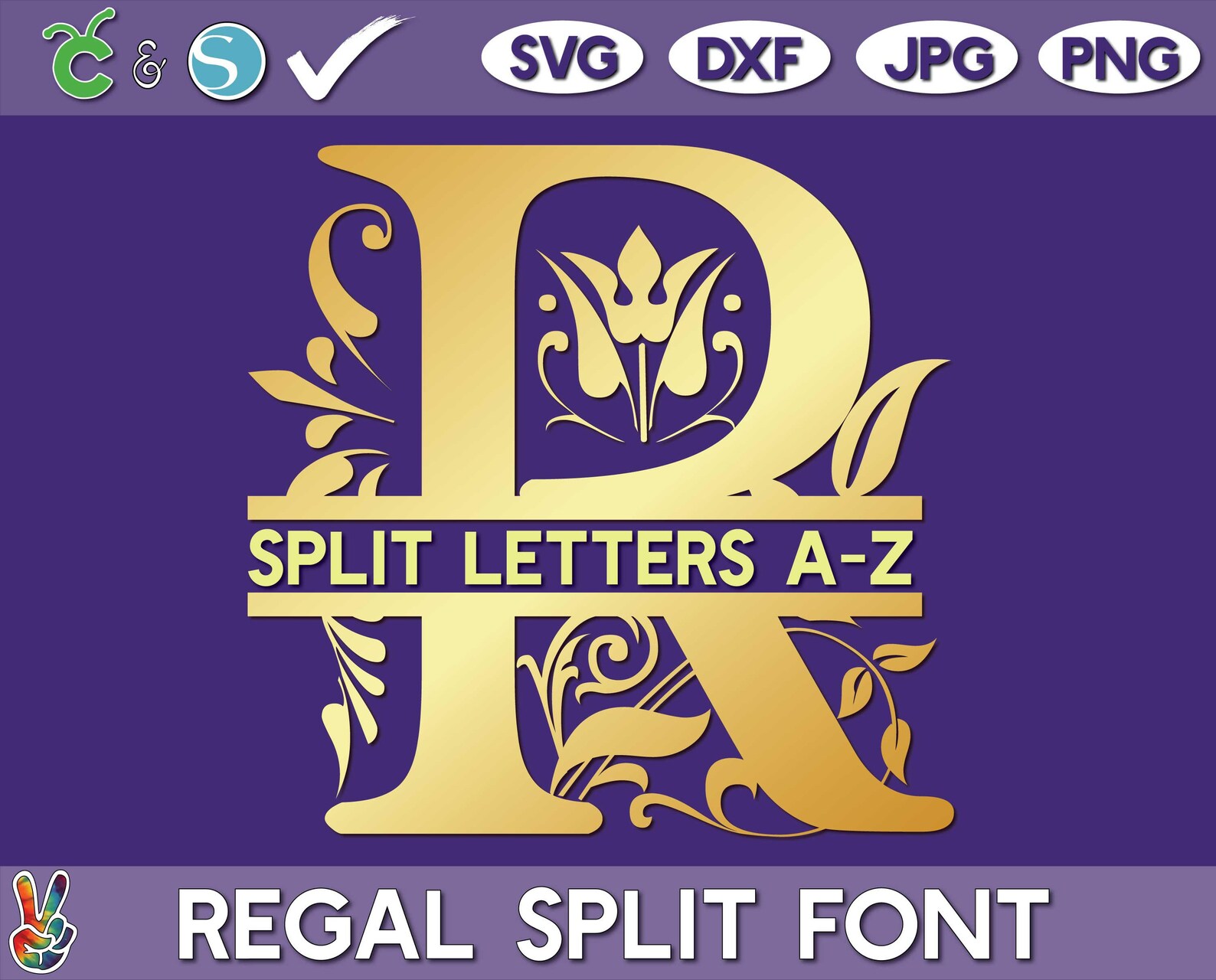 Regal Split & Regular Monogram SVG Monogram Vector Cricut - Etsy