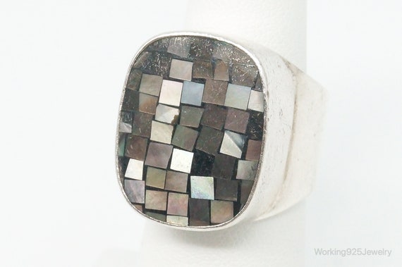 Vintage Tall Heavy Paua Abalone Shell Inlay Sterling … - Gem