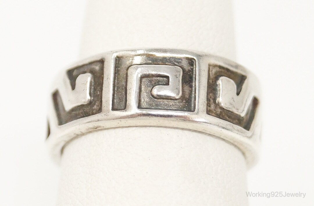 Vintage Taxco Mexico Sterling Silver Aztec Style Band Ring - Size 5 - Etsy