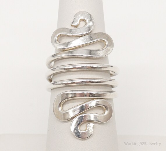 Vintage Modernist Coin Wrap Sterling Silver Ring - SZ… - Gem