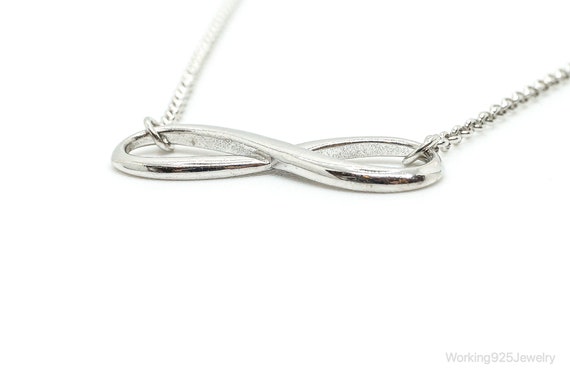 Vintage Infinity Symbol Sterling Silver Necklace - Gem