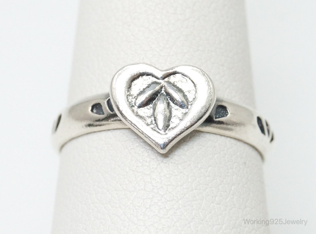 Vintage Western Style Heart Sterling Silver Ring - Size 8 - Etsy