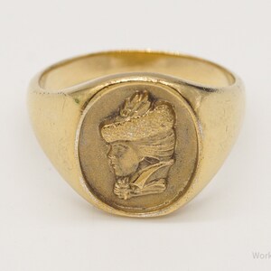 RARE Vintage AVON HGE 18K Victorian Woman Sterling Silver Ring - Size 6 ...