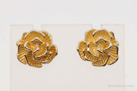 Vintage Designer Ross Simons Flowers Gold Vermeil Ste… - Gem