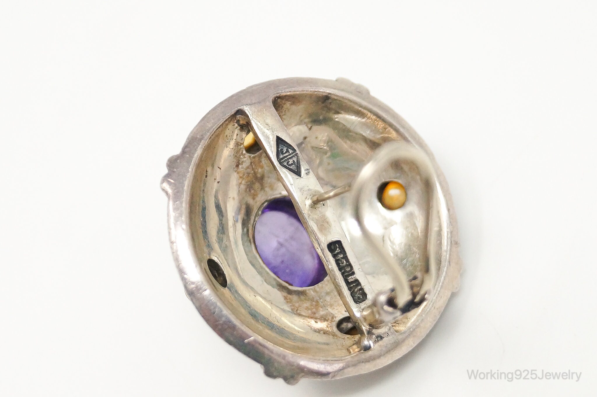 Große Judith Jack Amethyst Citrin Marcasite Sterling Silber - Etsy