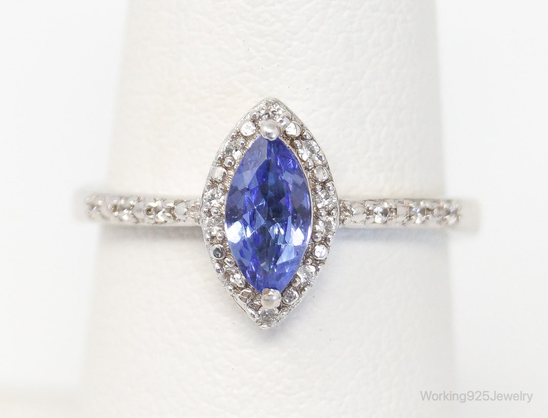 Vintage Tanzanite Cubic Zirconia Sterling Silver Ring Size 7 - Etsy