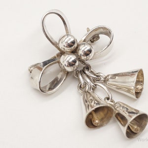 Vintage Mexico Bells Bow & Berrys Sterling Silver Brooch Pin - Etsy