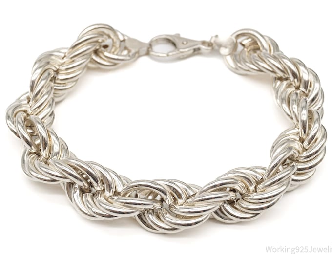 Vintage Italian Designer MILOR Large Rope Chain Sterling Silver ...