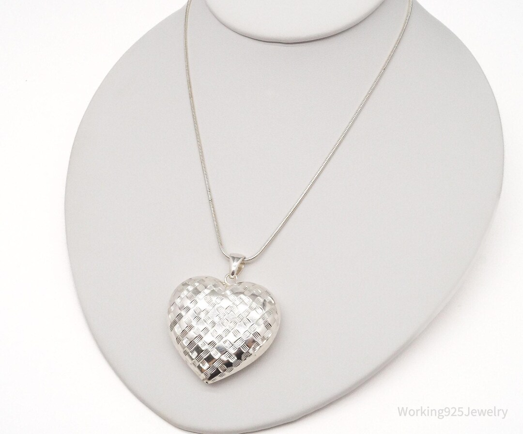 Vintage Italian Designer MILOR Large Puffy Heart Sterling Silver ...