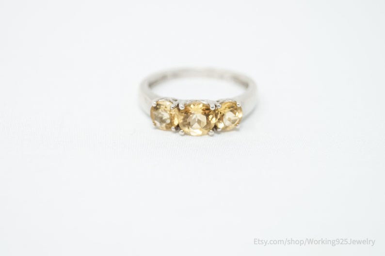 Vintage Designer HT Art Deco Citrine Sterling Silver Ring - Sz 8 - Etsy