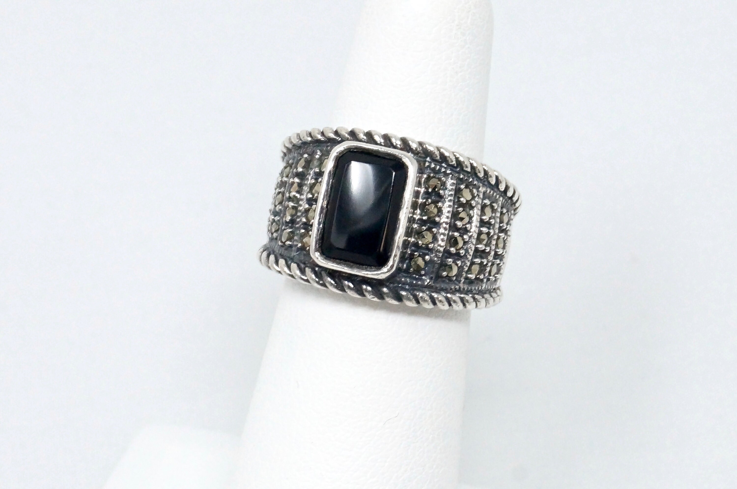 Vintage Designer Judith Jack Black Onyx Marcasite Sterling - Etsy