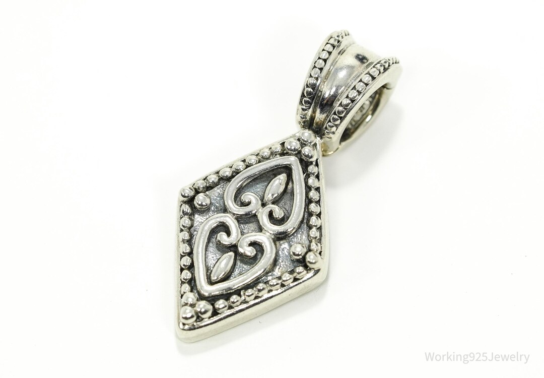 Vintage Sadye L Vassil SLV Filigree Ornate Sterling Silver Pendant 1.5 ...
