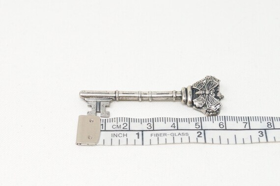 Antique Butterfly Skeleton Key Sterling Silver Brooch… - Gem
