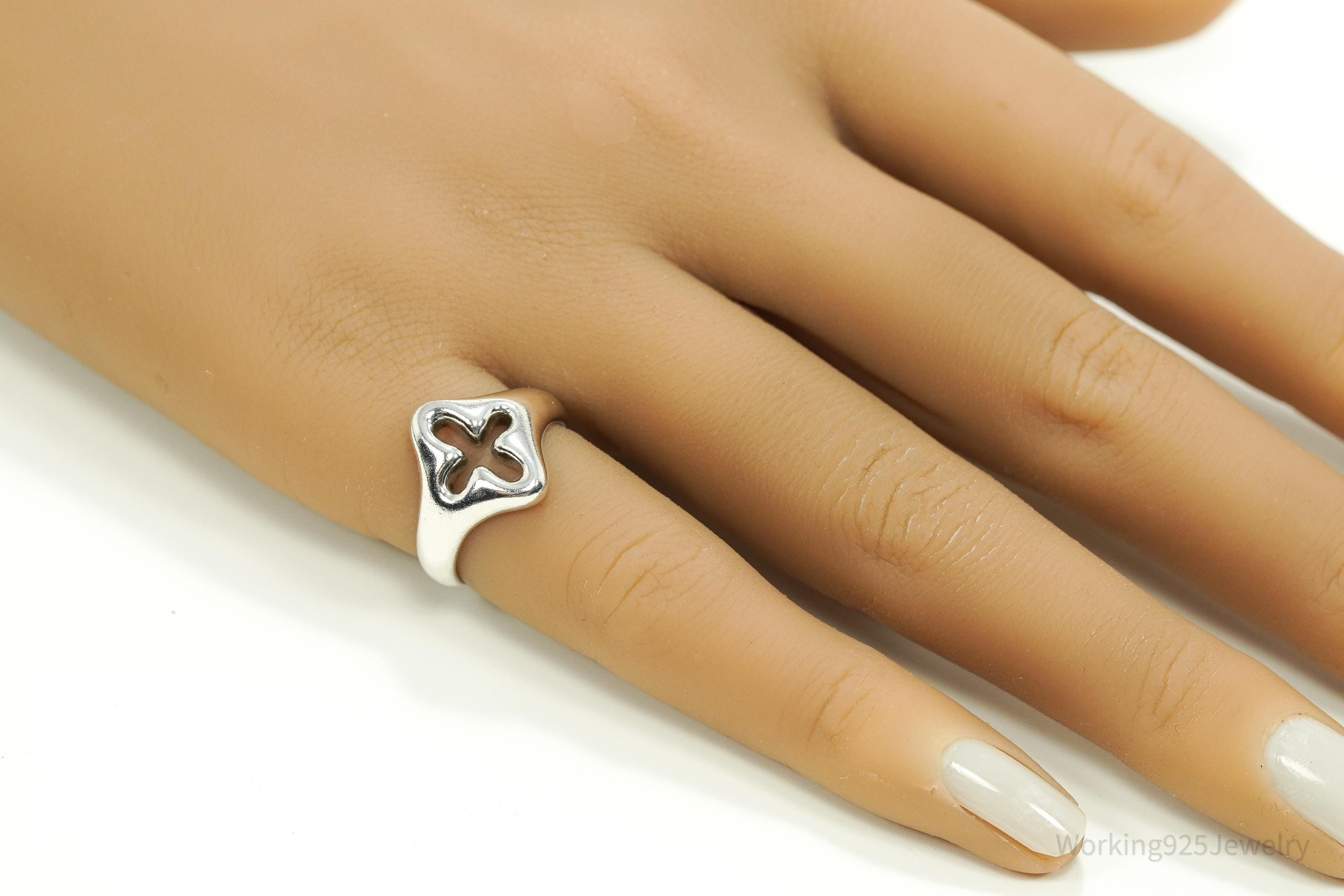 Vintage Silver Cross Cut Out Band Ring - Size 5 - Etsy